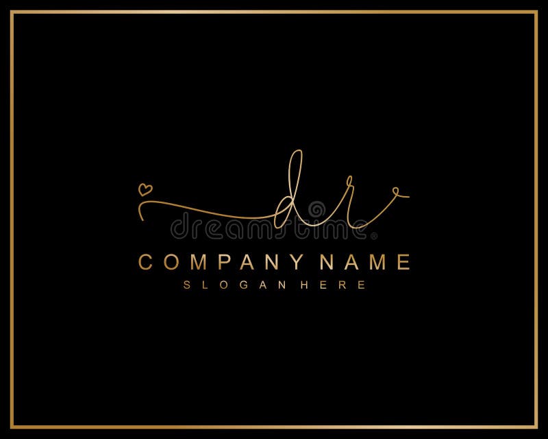 DR Initial Handwriting Logo Template Stock Vector - Illustration of ...