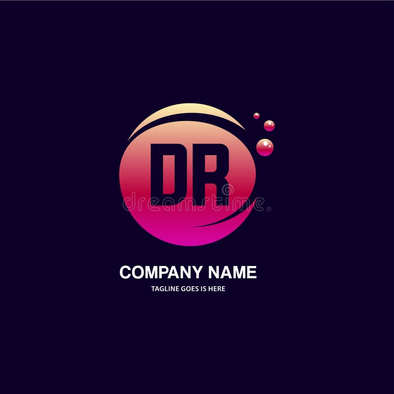 DR Initial Logo with Colorful Circle Template Vector Stock Vector ...