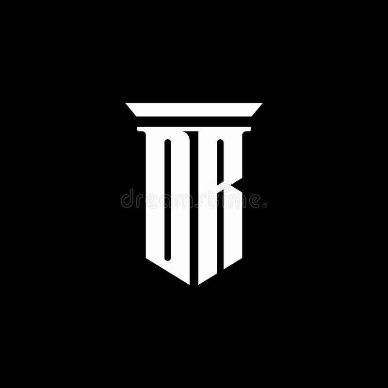 DR Monogram Logo with Emblem Style Isolated on Black Background Stock ...