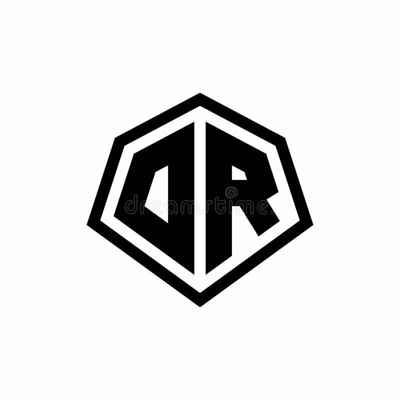 DR Monogram Logo with Hexagon Shape and Line Rounded Style Design ...