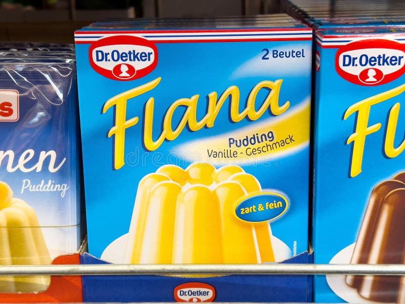 Oetker Flana Vanilla Pudding Packaging Stock Photos - Free & Royalty ...