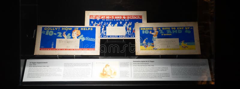 Dr. Pepper Original Artwork on Display at the Dr Pepper Museum in Waco ...