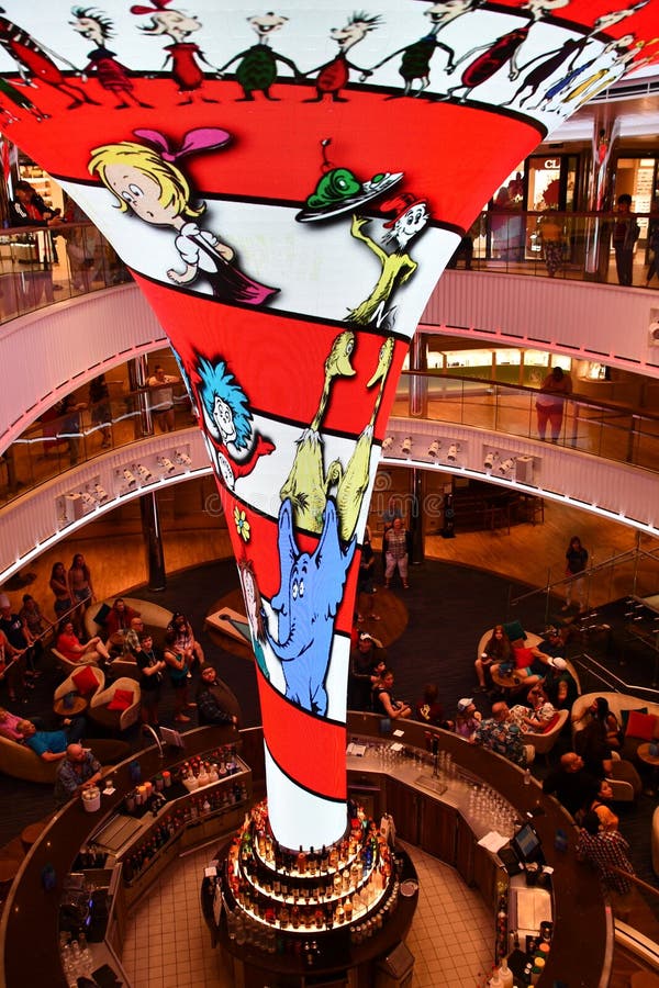 Dr Seuss on the LED Video Screen Structure in the Atrium of the ...
