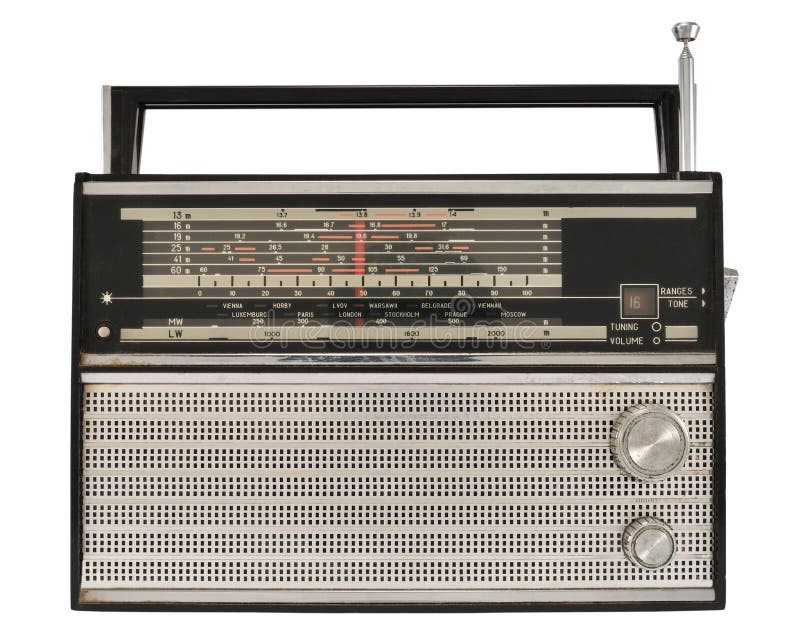 Draagbare radio stock afbeelding. Image of muziek, retro - 4668677