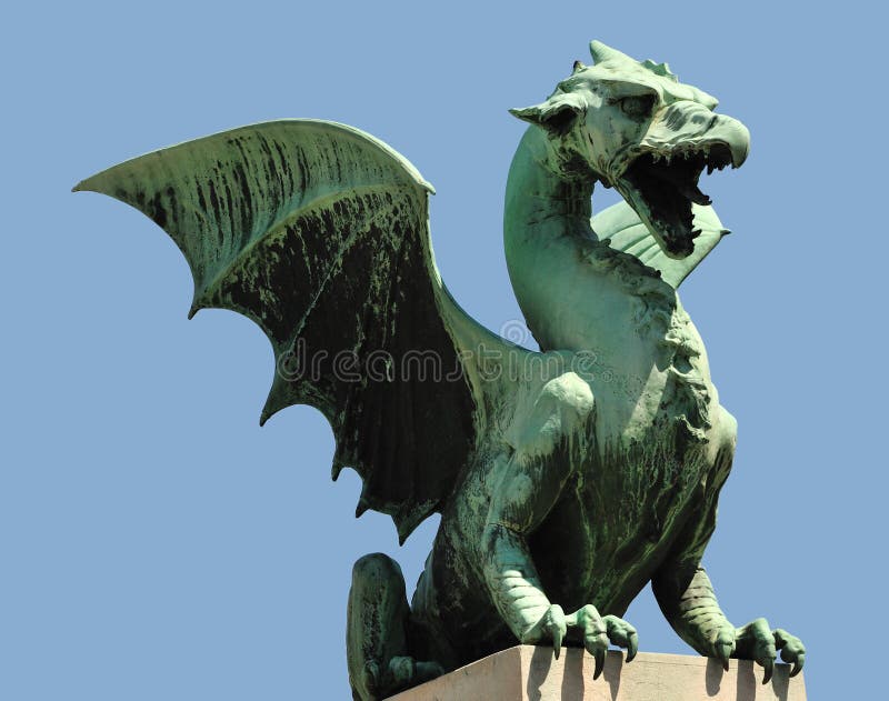 Draak stock afbeelding. Image of blauw, standbeeld, oriëntatiepunt ...