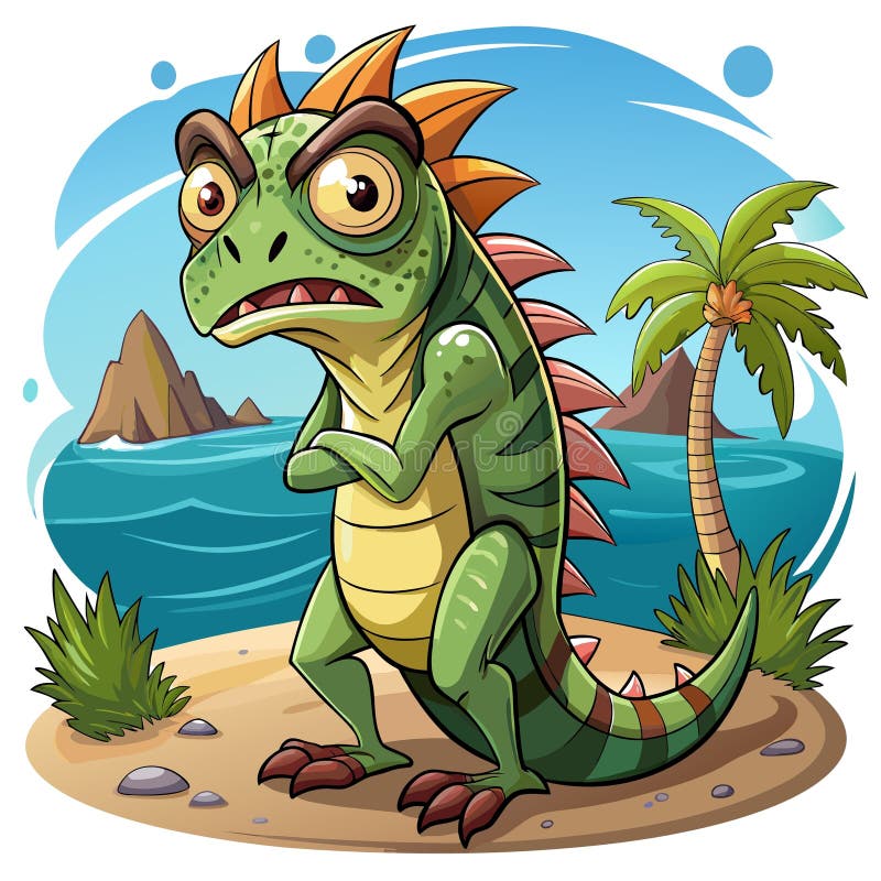 Draco Lizard Ignored Walks Office Vector Stock Vector - Illustration of ...