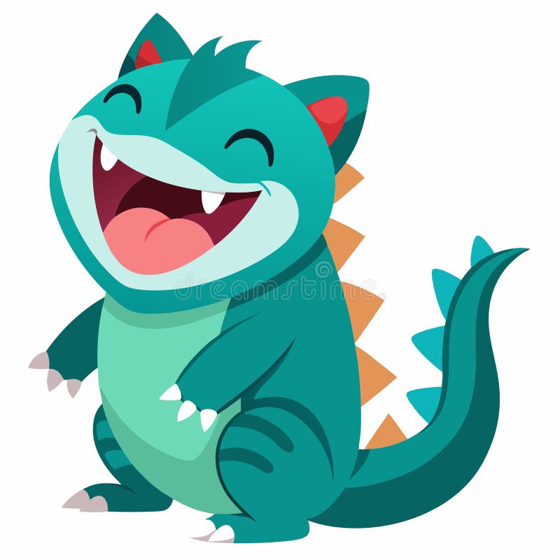 Draco Lizard laughs kawaii stock vector. Illustration of alligator ...