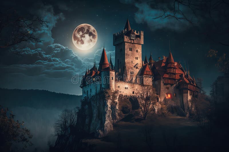 Dracula Castle. Generative AI Stock Illustration - Illustration of ...