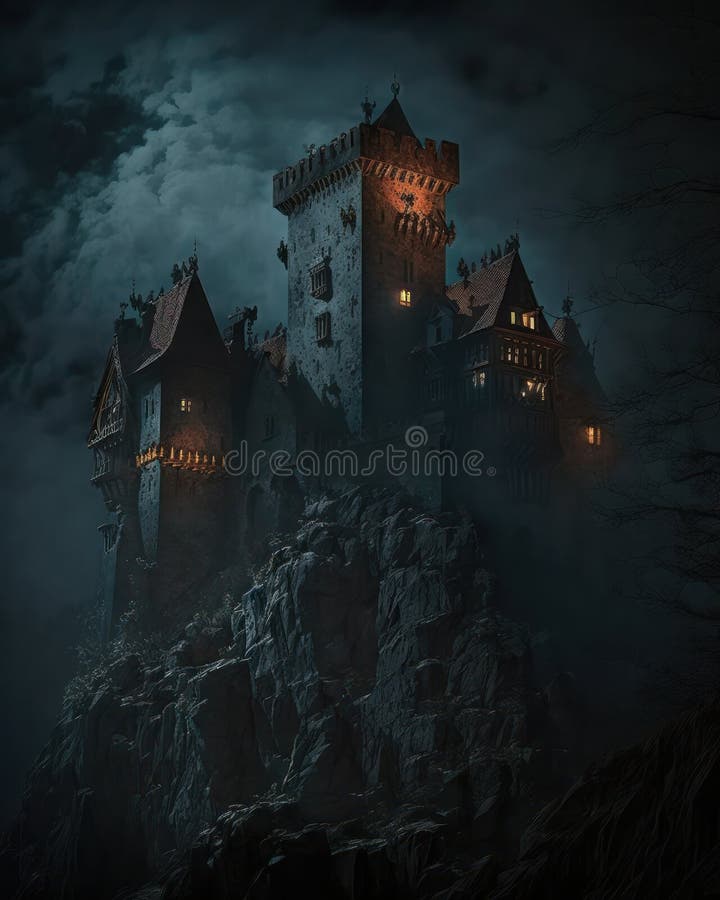 Dracula Castle. Generative AI Stock Illustration - Illustration of ...