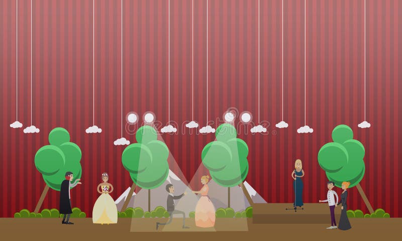 Dracula, Opera Performance Vector Illustration in Flat Style Stock ...