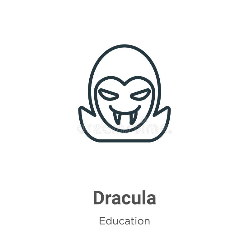 Dracula Thin Line Icon, Halloween Concept, Vampire Sign on White ...