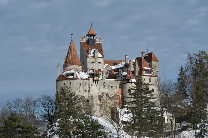 Dracula`s Bran Castle in Winter. Stock Photo - Image of defense, palace ...