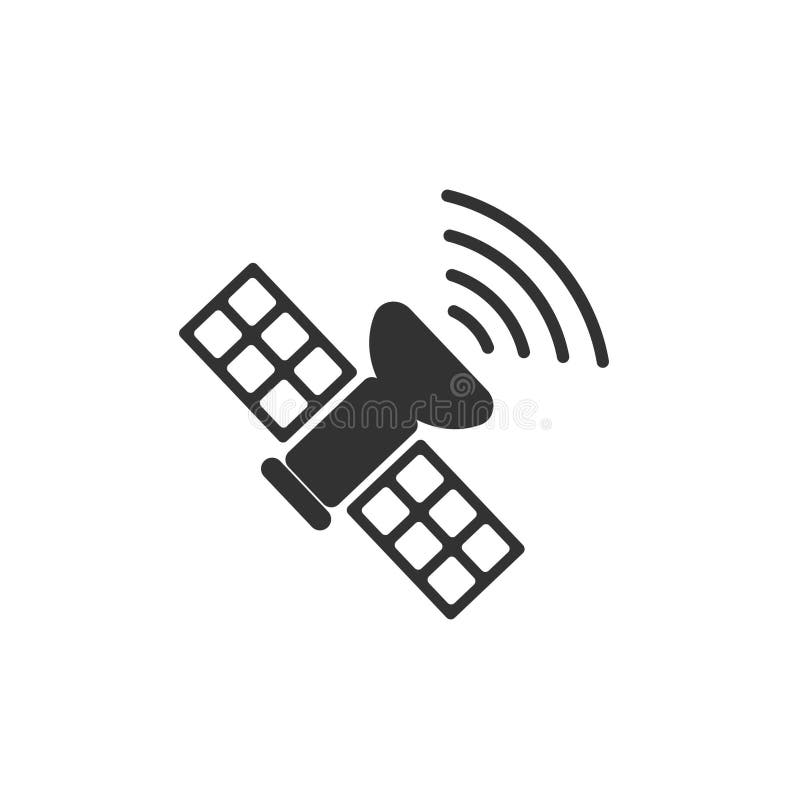 Flat Satellite, Broadcast, Radar, Receiver, Icon, Illustration Symbol ...