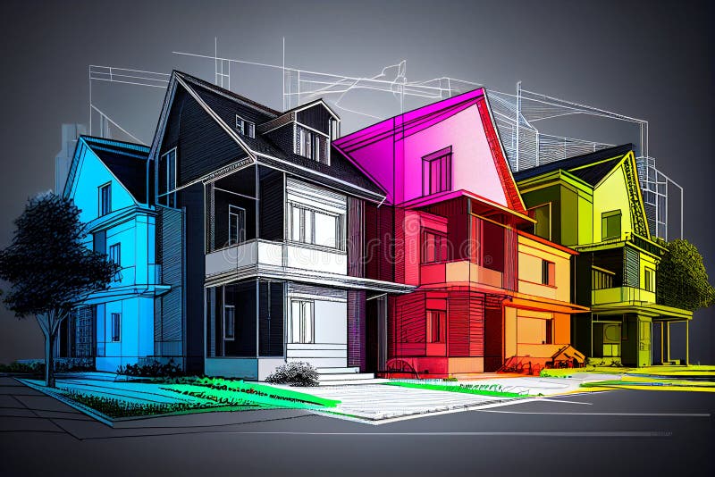 Draft of Architectural Design Stock Image - Image of architecture ...