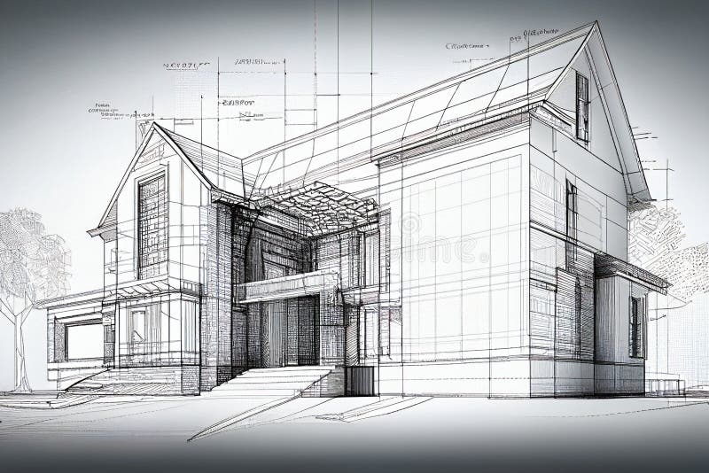 Draft of Architectural Design Stock Illustration - Illustration of ... Draft of Architectural Design Stock Illustration - Illustration of ...