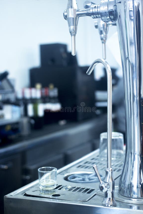 Draft beer pump tap in bar stock image. Image of club - 68928475