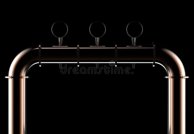 Beer Tower Pump Bar 3d Render Metallic Tube Dark Stock Illustration ...