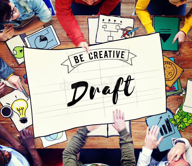 Draft Blueprint Creative Design Drawing Interior Concept Stock Photo ...