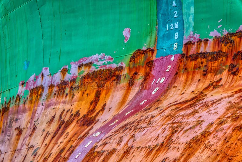 The Depth Gauge of a Cargo Ship Stock Photo - Image of gauge, boat ...