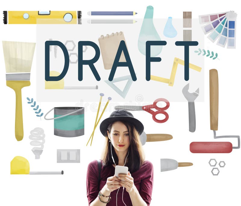 Draft Drawing Designer Interior Plan Project Concept Stock Photo ...