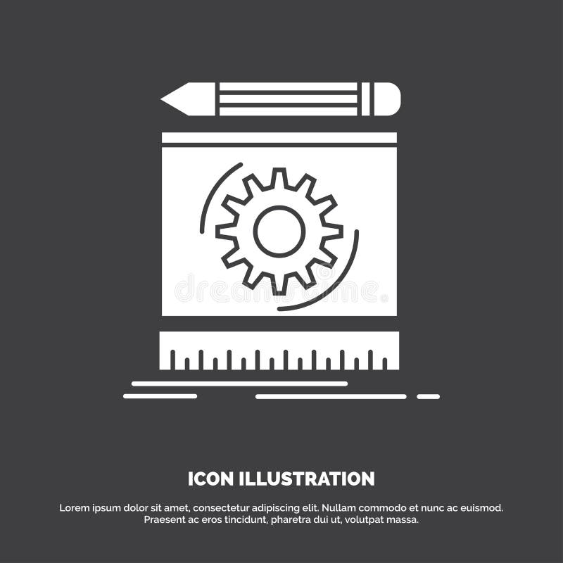Draft, Engineering, Process, Prototype, Prototyping Icon. Glyph Vector ...