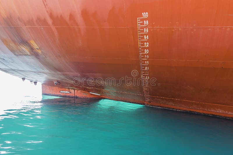 Draft mark of a boat stock photo. Image of number, deep - 76107412