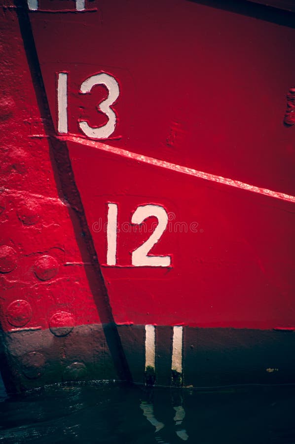 Draft marks stock image. Image of metal, boat, black - 34160393