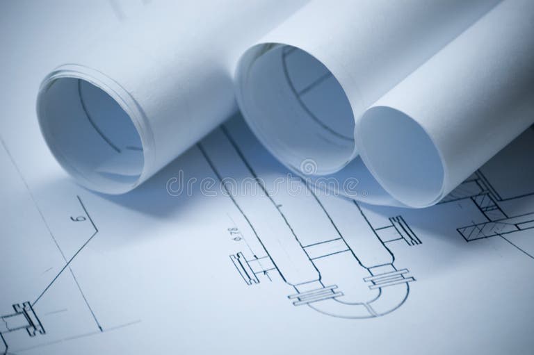 Draft paper rolls stock photo. Image of blueprints, designer - 1832668