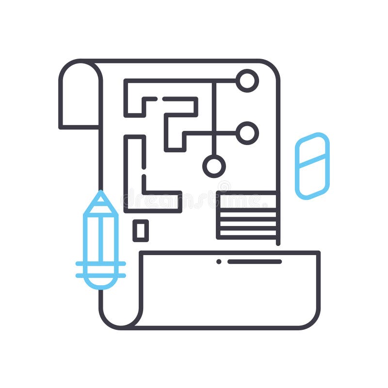 Draft Project Line Icon, Outline Symbol, Vector Illustration, Concept ...