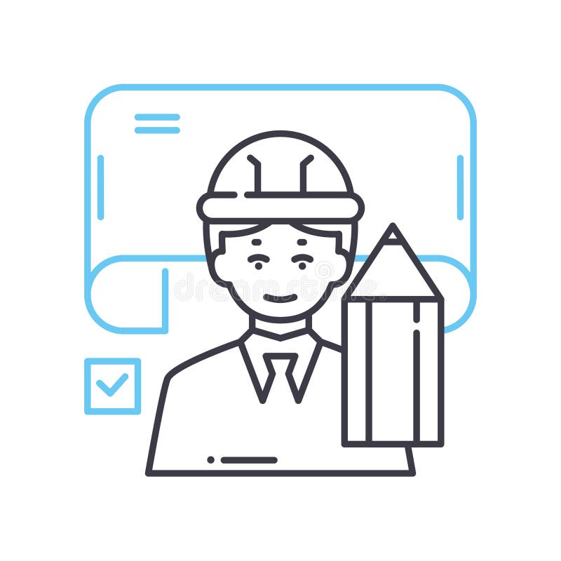 Draft Project Line Icon, Outline Symbol, Vector Illustration, Concept ...
