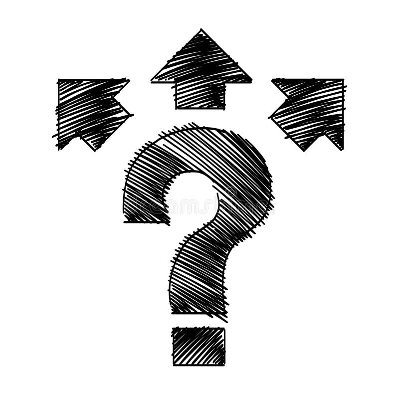 Draft Question Mark Icon with Arrows Above Stock Vector - Illustration ...