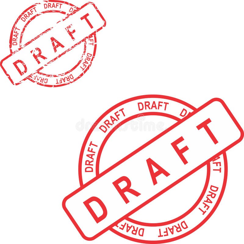 Draft Red Stamp Sticker in Vector Format Very Easy To Edit Stock Vector ...
