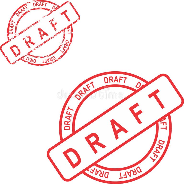 Draft Red Stamp Sticker in Vector Format Very Easy To Edit Stock Vector ...