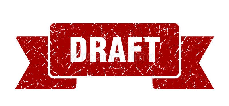 Draft ribbon. stock vector. Illustration of banner, orange - 153663870