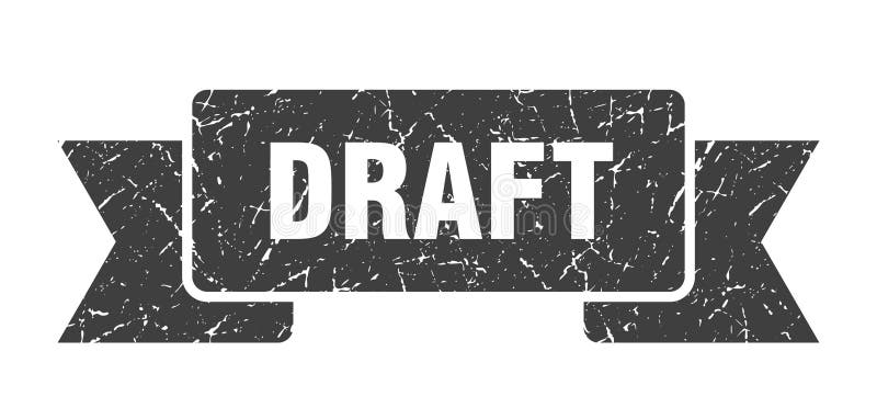 Draft ribbon. stock vector. Illustration of banner, orange - 153663870