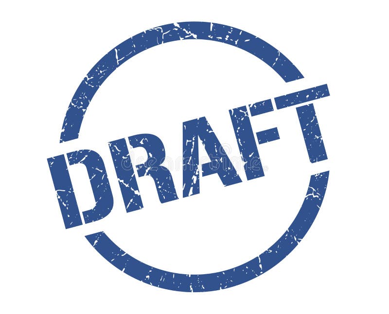 Draft Red Text in Typewriter Characters and Red Frame As Rubber Stamp ...