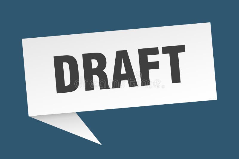 Draft speech bubble. stock vector. Illustration of element - 153463153