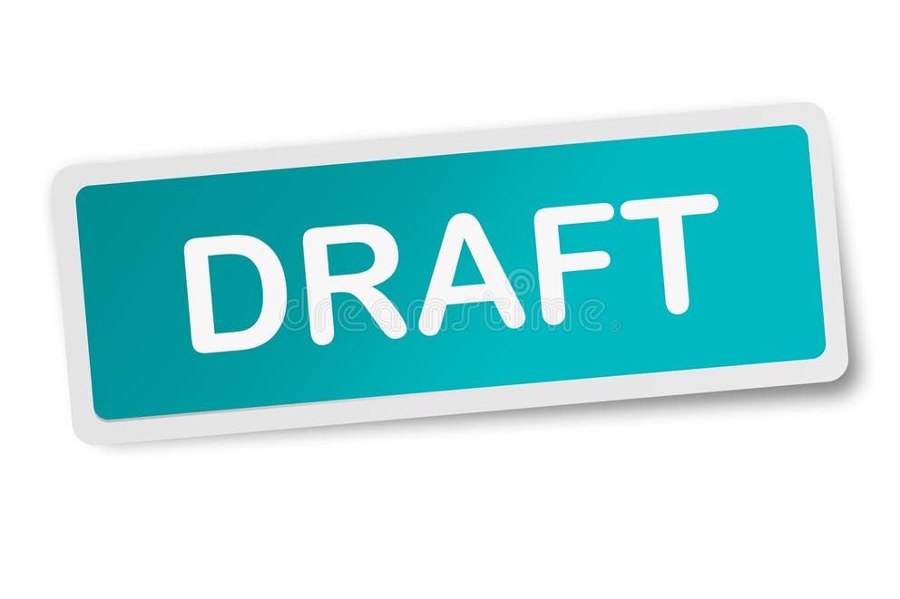 Draft Square Sticker Isolated on White Stock Illustration ...