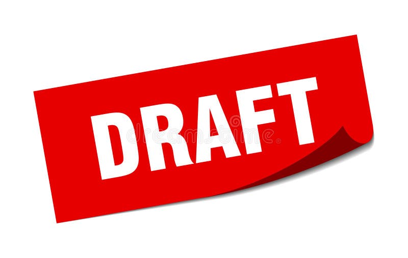 Draft sticker stock vector. Illustration of vector, threedimensional ...