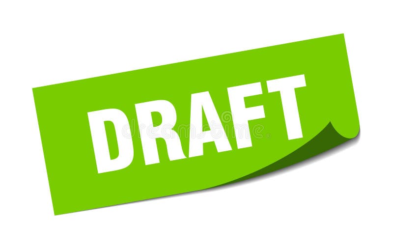 Draft sticker. stock vector. Illustration of square - 153637719