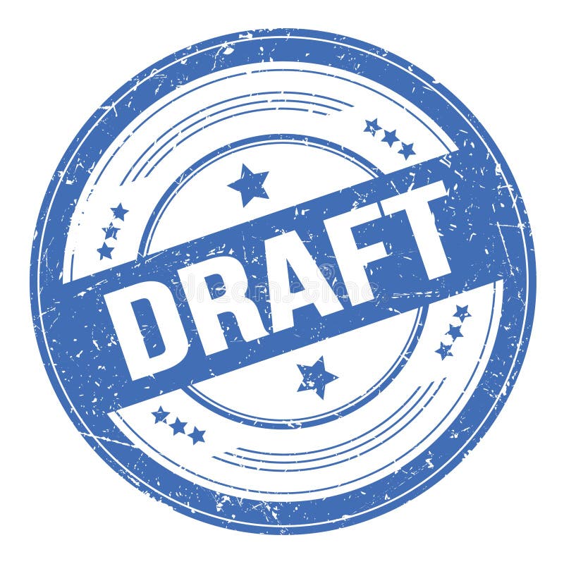 DRAFT Text, on Round Simple Stamp Sign. Stock Illustration ...