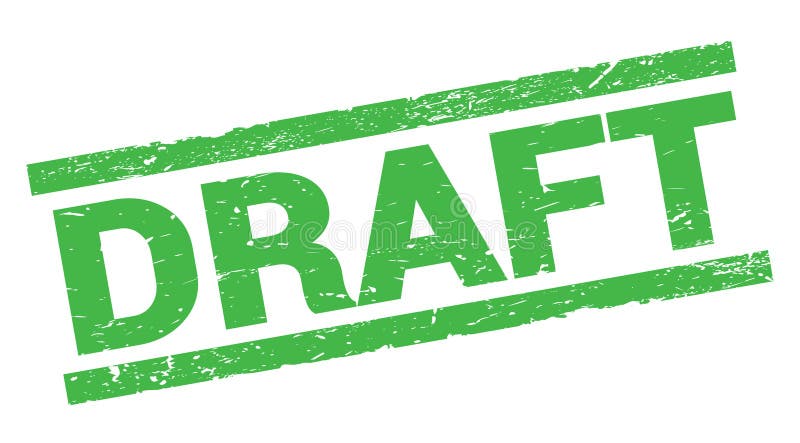DRAFT Text on Green Rectangle Stamp Sign Stock Illustration ...