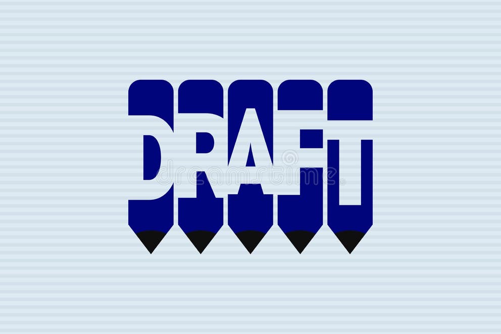 Draft Text with Pen Symbol Creative Ideas Design Stock Vector ...