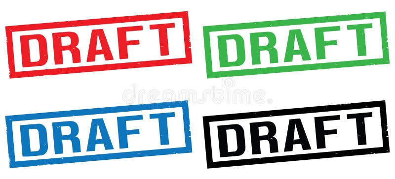 DRAFT Text, on Rectangle Border Stamp Sign. Stock Illustration ...