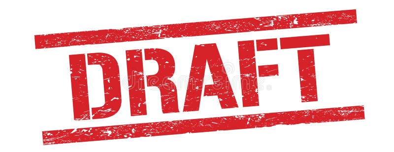 DRAFT Text on Red Grungy Rectangle Stamp Stock Illustration ...