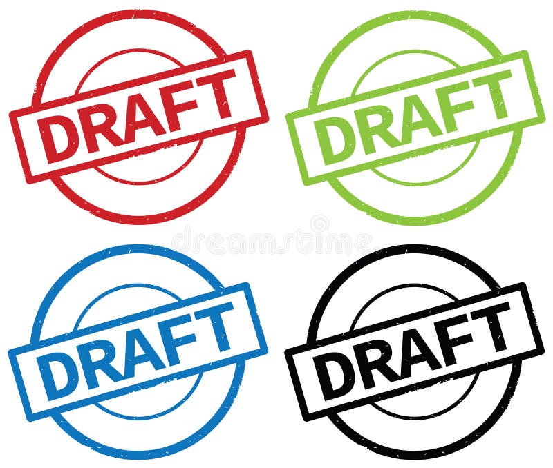 DRAFT Text, on Round Simple Stamp Sign. Stock Illustration ...