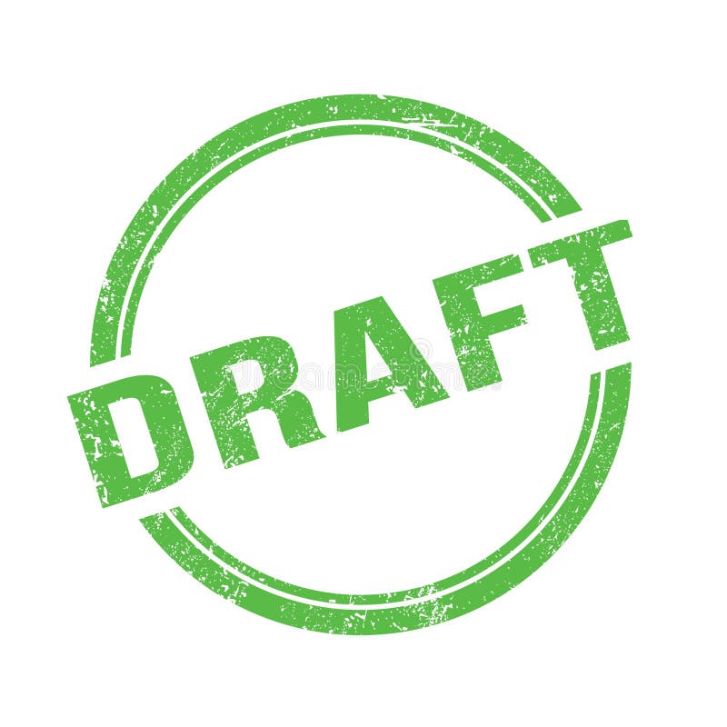 DRAFT Text Written on Red Grungy Round Stamp Stock Illustration ...