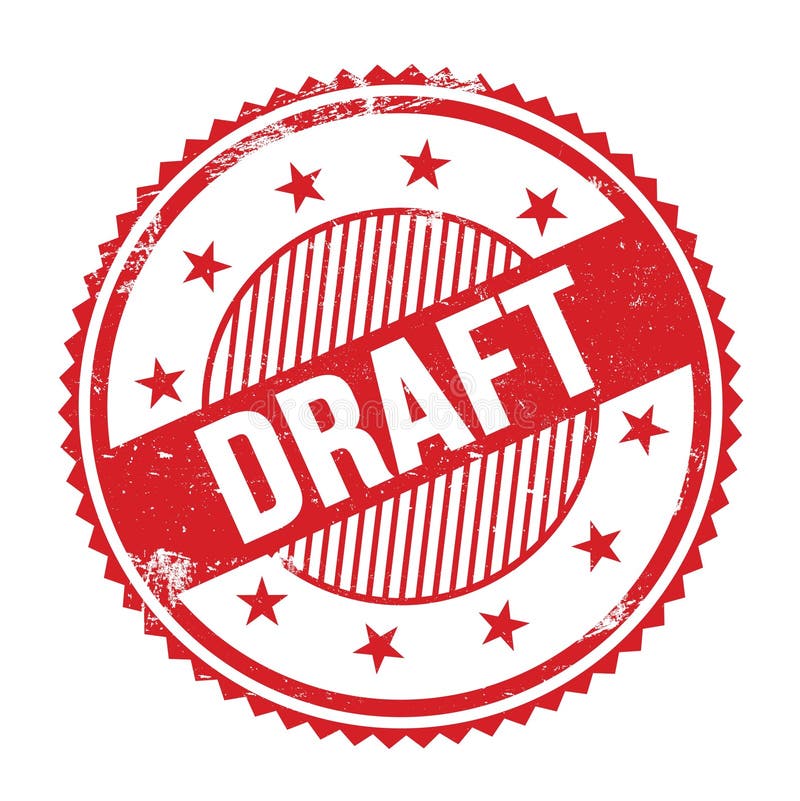 DRAFT Text, on Round Simple Stamp Sign. Stock Illustration ...