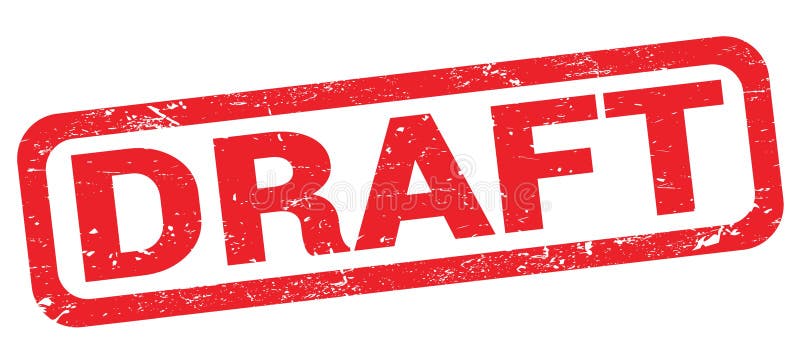 DRAFT Text Written on Red Rectangle Stamp Stock Illustration ...