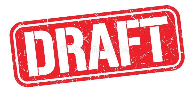 DRAFT Text Written on Red Stamp Sign Stock Illustration - Illustration ...